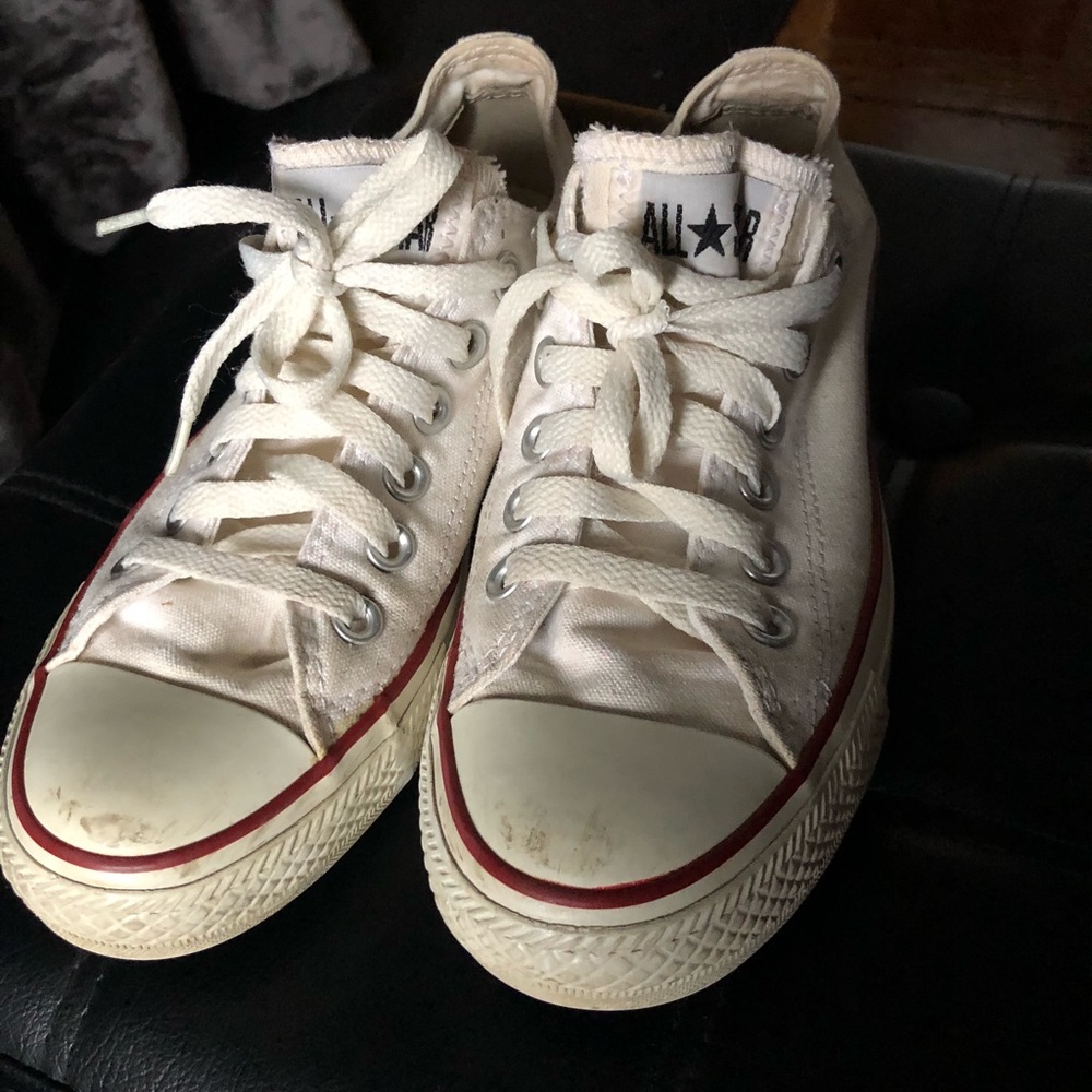 Perfectly Worn White Converse Sneakers - Gem
